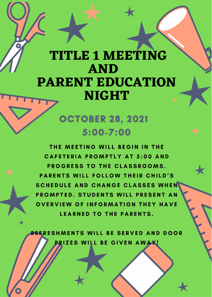 Title 1 Meeting Parent Education Night Tonight Seminole County